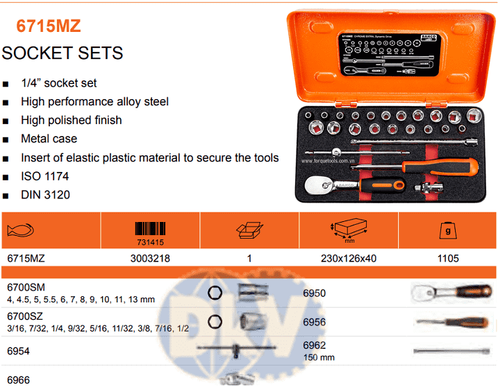 DKV VIET NAM CO.,LTD - Bộ Khẩu Bahco 6715MZ