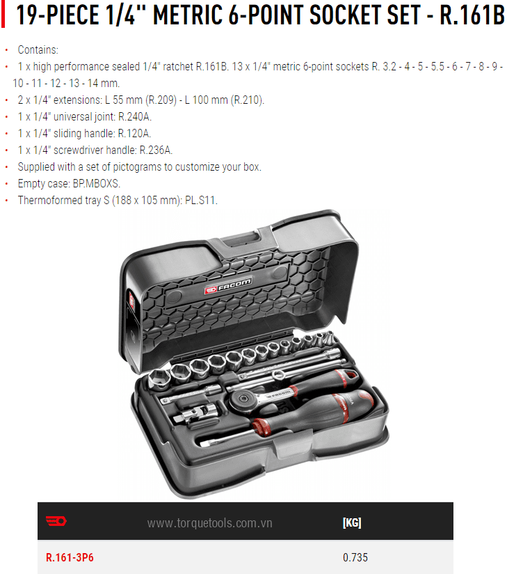 DKV VIET NAM CO.,LTD - Bộ dụng cụ Facom R.161-3P6